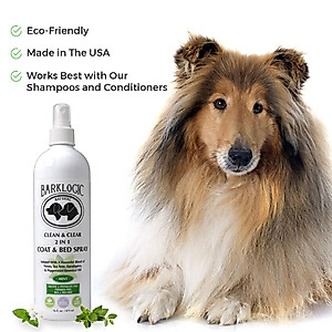 BarkLogic - 2in1 Dog/Puppy Coat & Bed Spray - Sensitive Skin - Safe - Infused with Essential Oils - Refreshing Naturally Derived Scent - Spray on Pets & Household Items - Made in USA - 16 oz - Mint