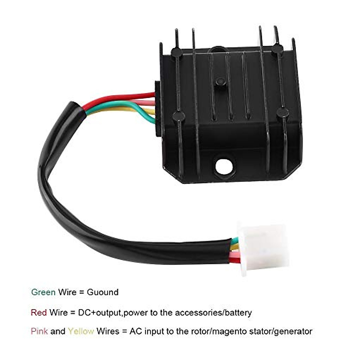 4 Wires 12V 4-pin Voltage Regulator Rectifier for 50cc 70cc 90cc 110cc 125cc ATV Scooters Go Karts Quad 4 Wheelers Moped Dune Buggy Sandrail Roketa Taotao Rectifier(Black)