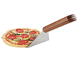 8” Extra-Large Sturdy Stainless Steel Spatula with Strong Wooden Handle – Professional Food Flipper Scraper for Grilling, Cooking, Baking Cakes & Cookies for Your Home Kitchen and Restaurants