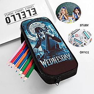 igtvekp Wednesday Durable Backpacks Set for Boys Girls,17inch Laptop Backpack with Lunch Box Lunch Bag Pencil Case Pencil Bag