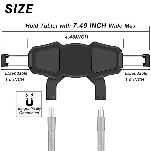 B-Land Tablet Holder for Gooseneck Stand, Universal Mobile Phone Mount Tablet Clamp (Gooseneck Stand Not Included)