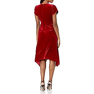 Maggy London Women's Tulip Sleeve Handkerchief Dress, Garnet, 8