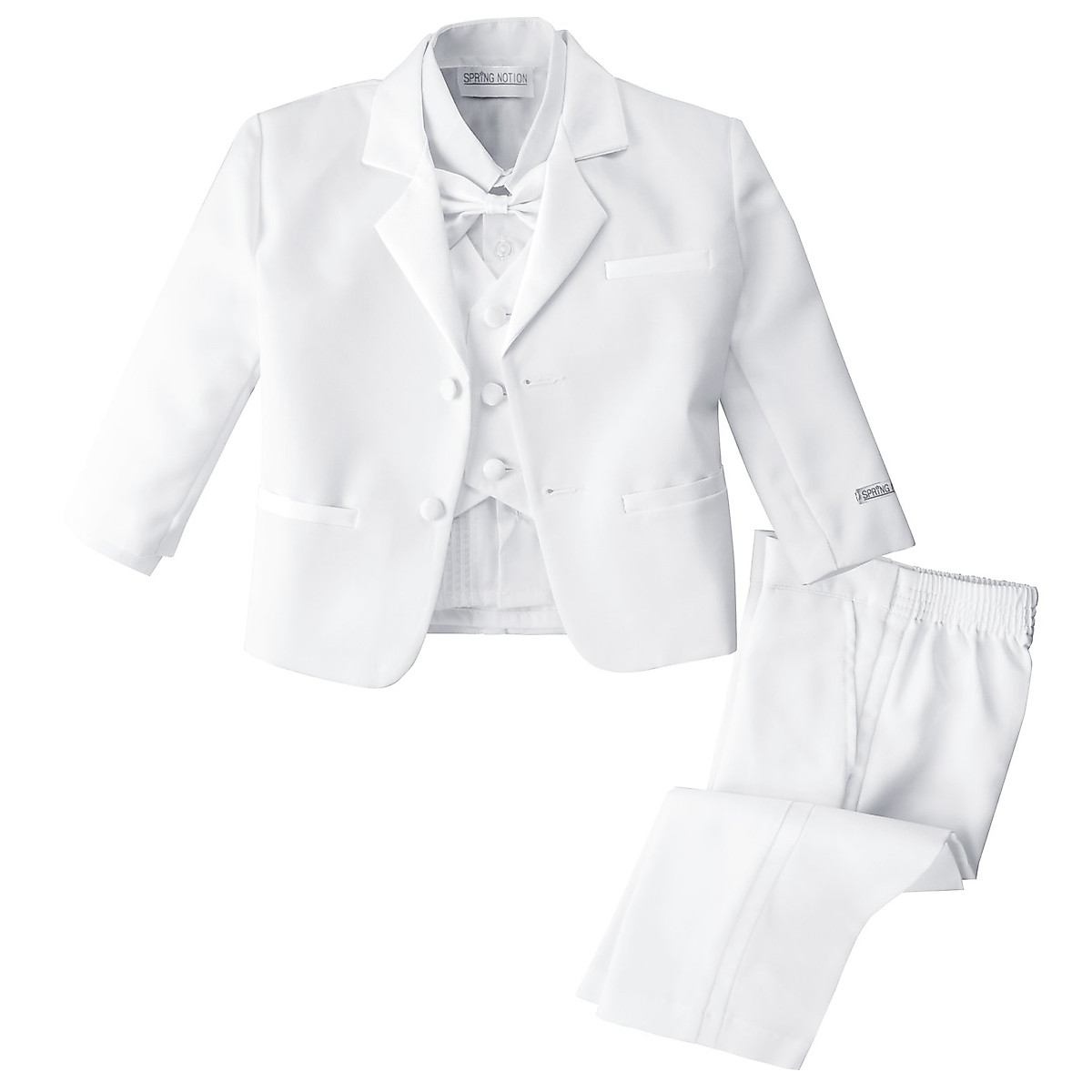 Spring Notion Baby Boys' White Classic Fit Tuxedo Set, No Tail 12M (Medium)
