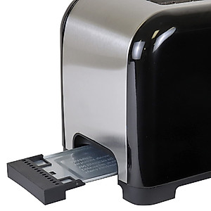 Kenmore 2-Slice Toaster, Black Stainless Steel, Extra Wide Slots, Bagel and Defrost Functions, 9 Browning Levels, Removable Crumb Tray, for Bread, Toast, English Muffin, Toaster Strudel