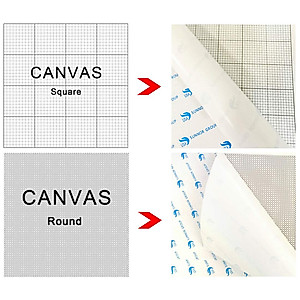 OneHippo 5Pcs/Lot 20x20CM Diamond Painting Canvas Embroidery Canvas with Glue Canvas Round/Square Blank Grid Canvas Empty for Your Private Customized