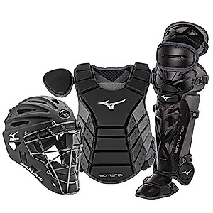 Mizuno Samurai Adult Baseball Boxed Catcher's Gear Set , Black-Grey, 15" Men's Adult