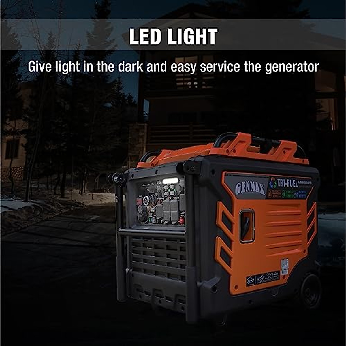 GENMAX GM10500iETC Tri Fuel Inverter Generator,10500-Watt 458cc Tri Fuel Gasoline Propane Natural Gas Portable 50A Generator with Remote Start,Ideal for Home backup power.EPA &CARB Compliant