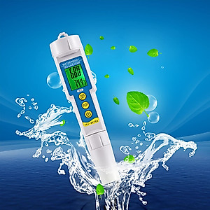 BUZHI pH & / Temp Meter, Mini Professional 3 in 1 Water Quality Tester Multi-Parameter Water Quality Monitor pH & Meter Acidometer Water Quality Analysis Device
