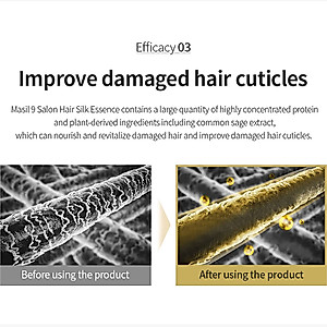 Masil 9 Conditioning Silk Protein Balm - Hydrating Smoothing Moisture Essence | Sulfate, Paraben & Silicone-Free | Anti-Frizz Treatment for Dry, Unmanageable, Damaged Hair (6.08 fl oz)