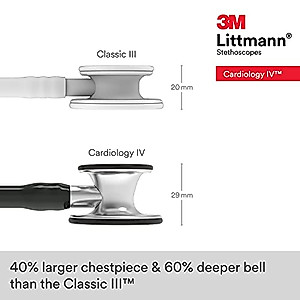3M Littmann Stethoscope, Cardiology IV, Black Tube, Stainless Steel Chestpiece, 27 Inch, 6152