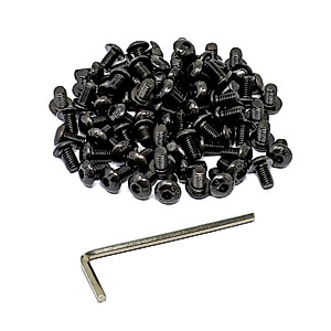 iexcell 100 Pcs M5 x 8mm Thread Pitch 0.8 mm Alloy Steel 10.9 Grade Hex Socket Button Head Cap Screws Bolts Kit, Black Oxide Finish