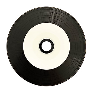 MediaPro Blank CD - Professional Grade Vinyl CD-R with White Inkjet Printable Center and Black Recording Surface - 25 Pack