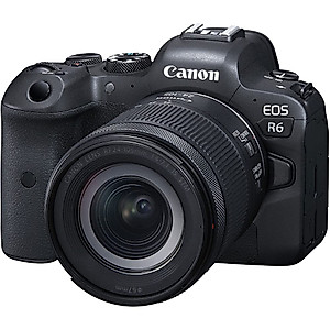 Canon EOS R6 Mirrorless Digital Camera with 24-105mm f/4-7.1 Lens (4082C022) + 4K Monitor + Pro Headphones + Pro Mic + 2 x 64GB Memory Card + Case + Corel Photo Software + Pro Tripod + More (Renewed)