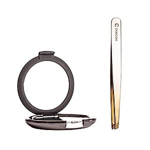Basicare Pocket Beauty Duo-Double Compact Mirror And Precision Slant Tweezer