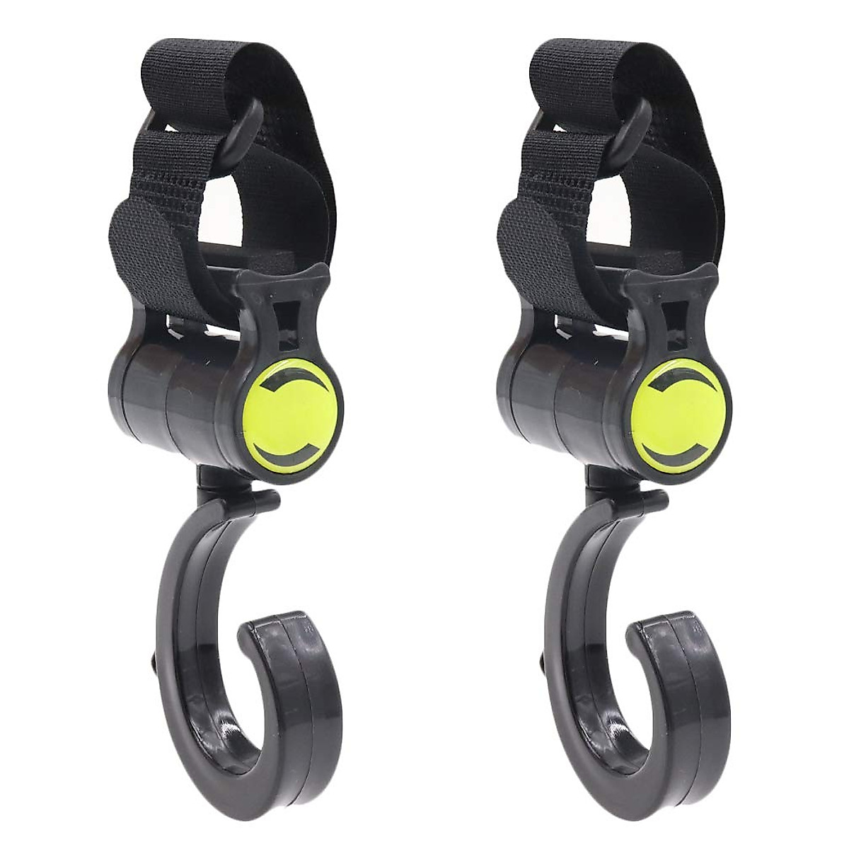 Dasunny 2 Pcs Baby Stroller Hooks Clips, Multi Purpose Plastic Hooks for Hanging Diaper Bags, Groceries, Clothing, Purse