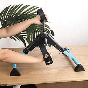Ahmed Folding Under Desk Bike Pedal Exerciser for Arm/Leg Medical Fitness Exercise Bike Mini Portable Home Workout (Blue)