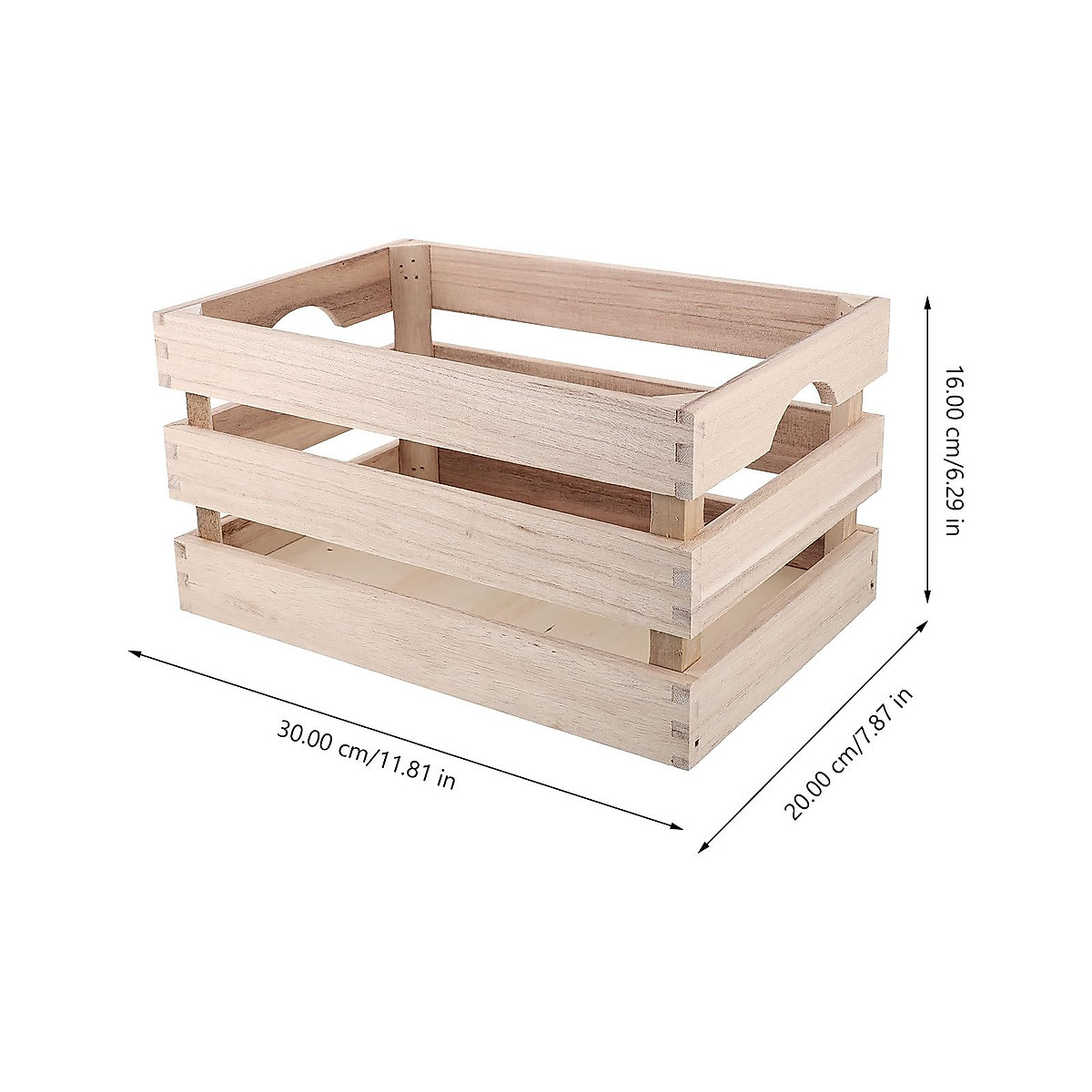 Garneck 1pc Wooden Storage Box Display Basket Storage Bins Bamboo Storage Cabinet Wooden Barrel Planter Unfinished Crates for Craft Wooden Key Organizer Fruit Crates Desktop Container