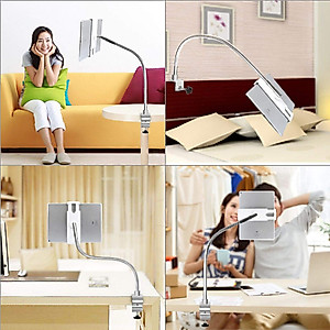 MagicHold 360 Degree Rotating Bed Tablet Mount Holder Stand Compatible with Ipad Pro 12.9 Inch,ipad Air,ipad Mini, Tablets,The Longest 33 Inch.Turns Any Angle (Silver Goose)