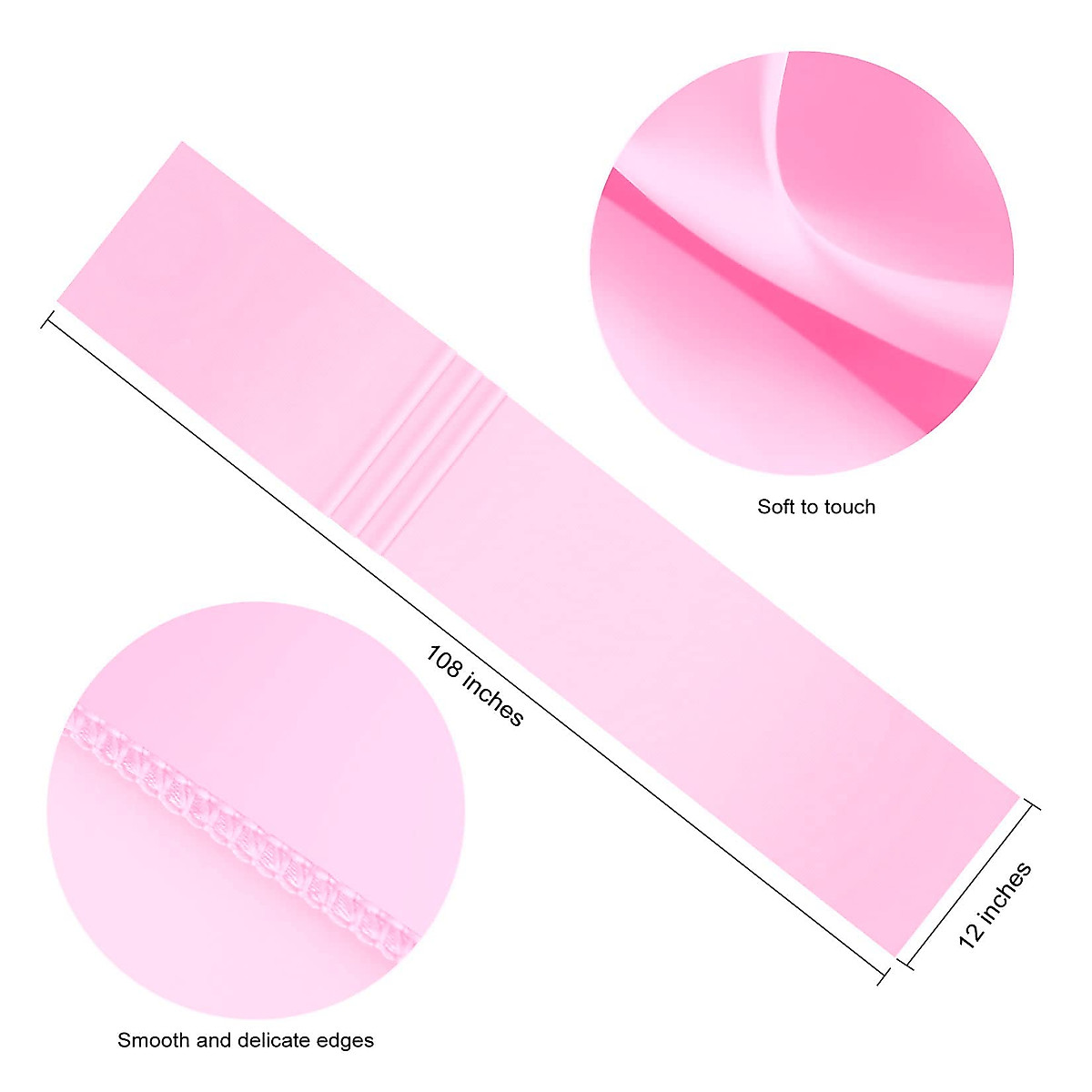 12 Pack Pink Satin Table Runner 12 x 108 Inch Long Silk and Smooth Fabric Table Runner for Party Wedding Banquets Birthday Decorations