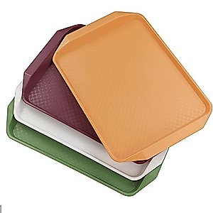 Idotry Plastic Fast Food Serving Trays, 4-Pack