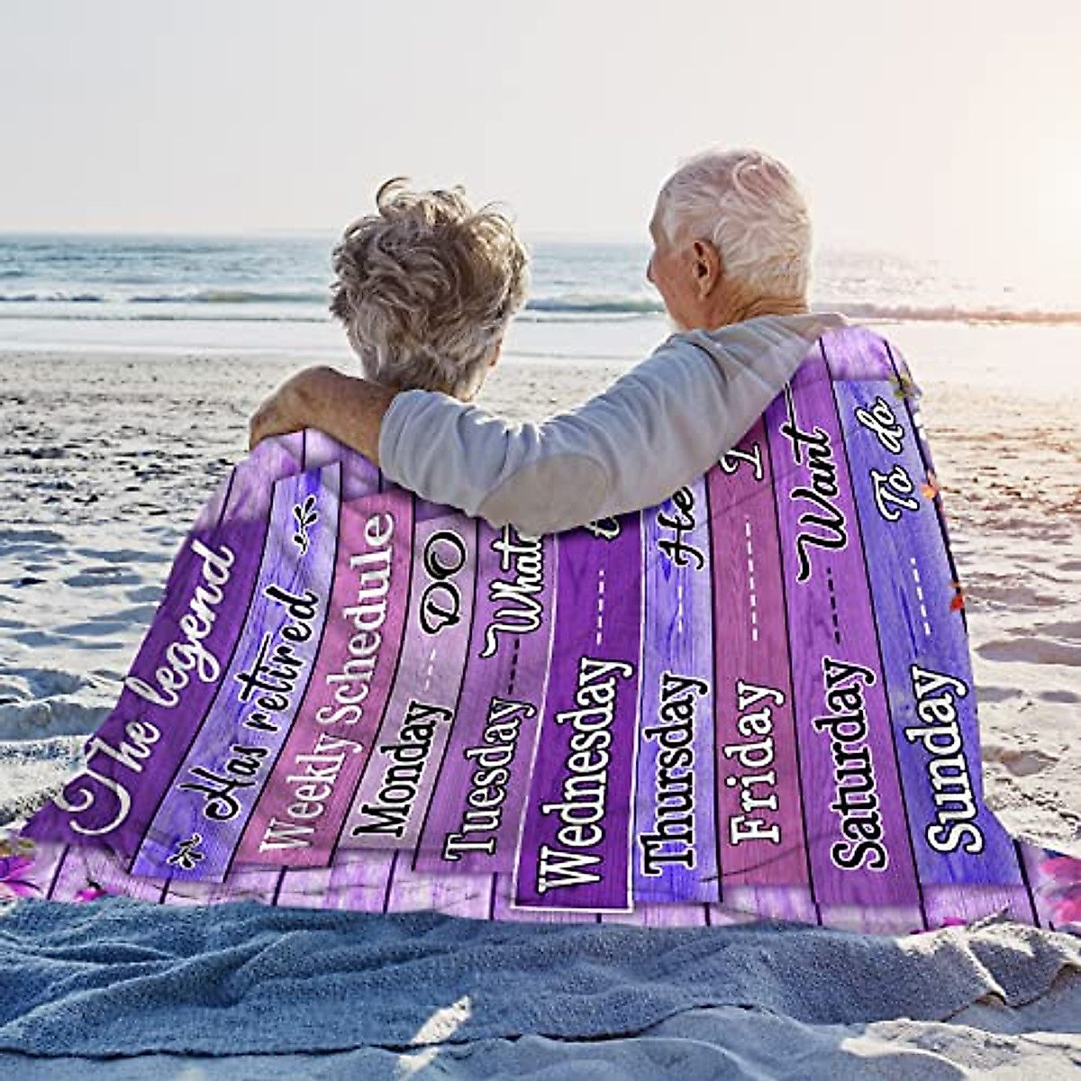 YRAQLVU Happy Retirement Gifts for Women Flannel Throw Blanket to Grandma Mom Warm Travel Blanket for Couch Lightweight Blankets 60&quot;x 50&quot;