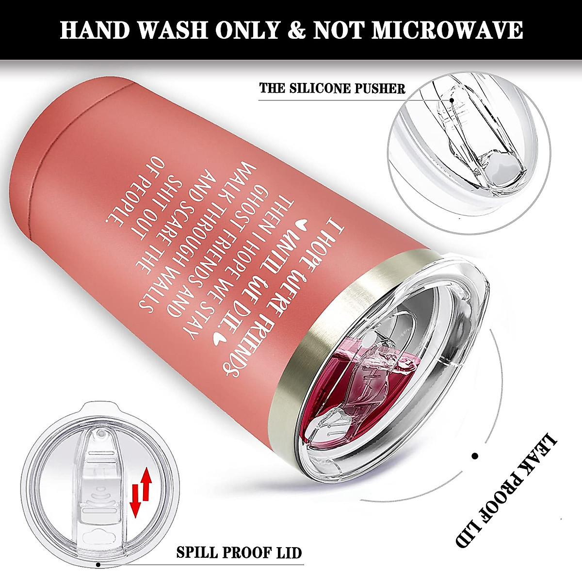 Fufendio Best Friend Birthday Gifts for Women - Friendship Gifts - Vacuum Insulated Tumbler Cup