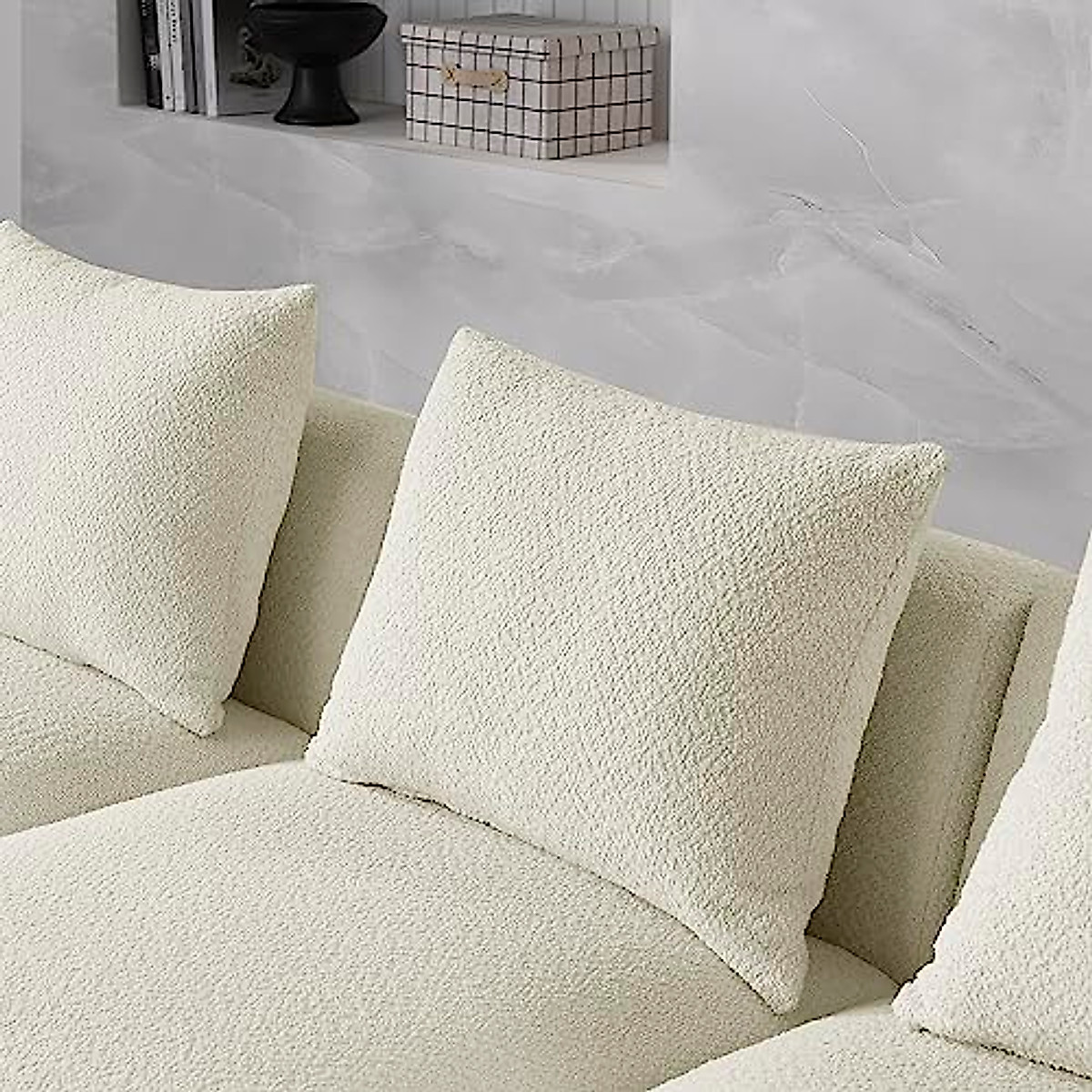 L-Shaped Corner Sectional Sofa Right Facing Modular Sofa&Couch, Modern Living Room Free 5 Seater Convertible Sofá Deep Seat Tufted Upholstered Cloud Couch W/Ottoman & Chaisesfor Home Office Apartment