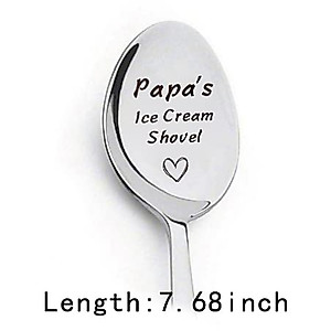 Grandpa Christmas Gifts from Grandson Granddaughter to Papa Ice Cream Spoon Gifts for Grandfather Birthday Gifts for Father Dad Gifts from Son Daughter