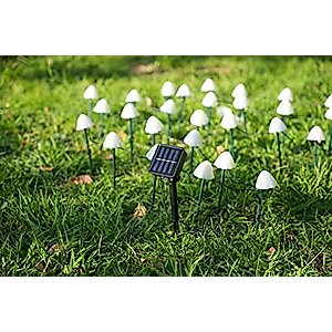 Alpha Decor Mushroom Decor with Outdoor String Lights, Warm Color Mushroom Solar Light for Yard, Lawn, Garden Yard Decoration
