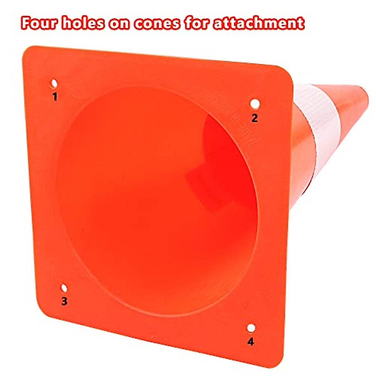 15 inch Traffic Safety Cones with Reflective Collars,[4 Pack]Orange Construction Cones| Parking Cones| Soccer Training Cones |Road Cones for Parking lot, Driveway, Sport and Driving Training.