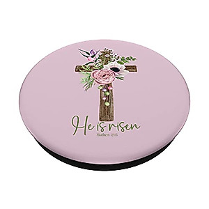 Easter He Is Risen For Christians Matthew 28:6 PopSockets Swappable PopGrip