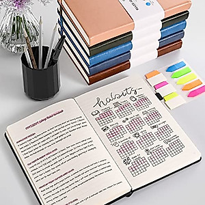 OFFIGIFT 5 Pack College Ruled Notebook, 312 Numbered Pages Thick Notebooks Bulk, 100gsm No Bleed Paper Hardcover Leather Journal, Lined Journal Notebook Set for Women Men School Office, A5, Teal