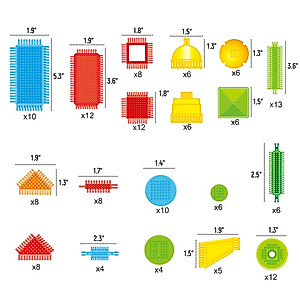 teytoy My First Baby Building Toys, 150pcs Bristle Shape 3D Building Blocks Toy Set, STEM Educational Preschool Toys, Building Blocks for Kids Ages 4-8 Years Old