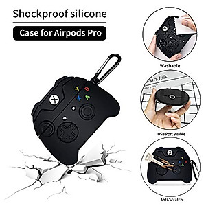 WQNIDE Cover for Airpods Pro Case, 6 in 1 Accessories Set Protective Airpods Pro Cover, Unique Fashion Funny Cute 3D Cartoon Game Controller AirPod Pro Silicone Case Cover Design for Boys Girls Men