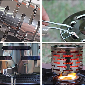 Camping Heated Stove,Outdoor Portable Stove Gas Heater Mini Stove Tent Heater Hand Warmer Winter Warm Stove For Indoor Outdoor Camping Hiking Equipment (Silver)