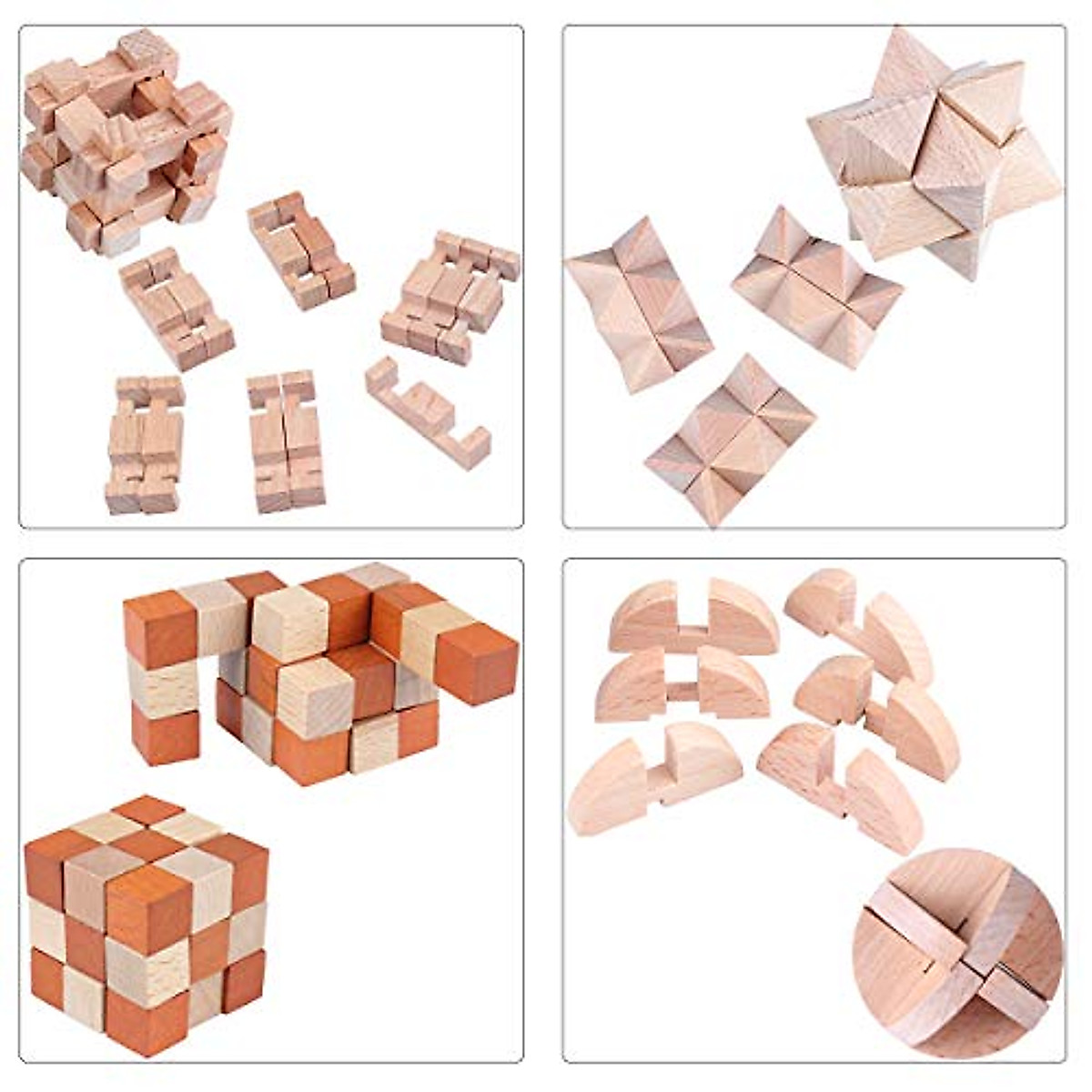 Brain Teaser Puzzle for Kids Adults Puzzle Games Wooden and Metal 3D Unlock Interlocking Puzzle Educational Toy 28Pcs