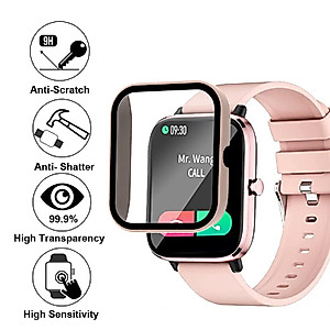 smaate Watch Cases with Screen Protector for T45S, Compatible with SOUYIE Choiknbo T45S 1.7” Smartwatch, Hard PC Case with Tempered Glass Protector, Protecting Watch Body & Screen, Anti-Scratch
