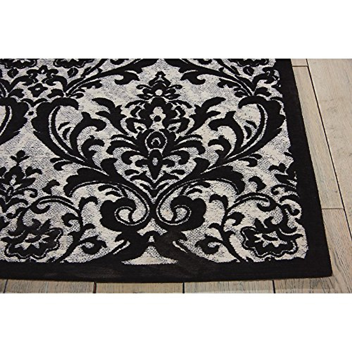 Nourison Damask Vintage Grey 8' x 10' Area -Rug, Easy -Cleaning, Non Shedding, Bed Room, Living Room, Dining Room, Kitchen (8x10)