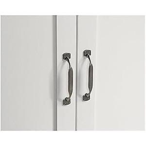 Pemberly Row 29" W Traditional Style Storage Cabinet, Pantry Cabinet, Linen Cabinet with Shelves in White