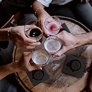 2 Ply Beverage Napkins Disposable Four Fold Cocktails Paper Napkins 9.8" X 9.8" unfolded for Party (200, Black)