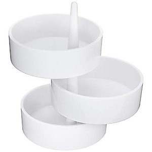 Amazon Basics Pivoting 3-Tiered Tray Jewelry Storage Organizer - White