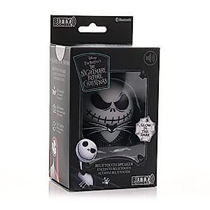 Bitty Boomers Disney: Tim Burton's The Nightmare Before Christmas - Jack Skellington Vengeful Face - Glow in The Dark - Mini Bluetooth Speaker, Multicolored
