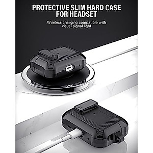 Airpod Pro 2nd Generation Case, Airpods Pro Gen 2 Cover, Air pod Pro 2 Hard Case Cover Armor Lock Design for Men Women with Keychain, Cool Full-Body Shockproof Case for Apple Airpods Pro 2022（Black）