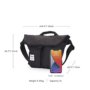 Hellolulu KASEN All Day Crossbody Sling Bag with Magnetic Closures, Black