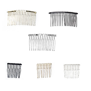 Ruwado 6 Pcs Metal Hair Combs 10 Teeth 20 Teeth Wire Twist Veil Hair Side Combs Pin Clips for DIY Jewelry Making Wedding Bridal Party Décor Accessories for Women Girls Hairstyle