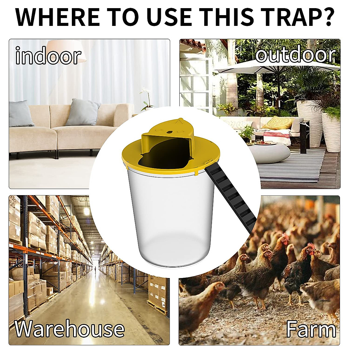 Bucket Trap,Flip N Slide Bucket Lid Trap with Ladder,Pest Control Traps Flip for Indoor Outdoor