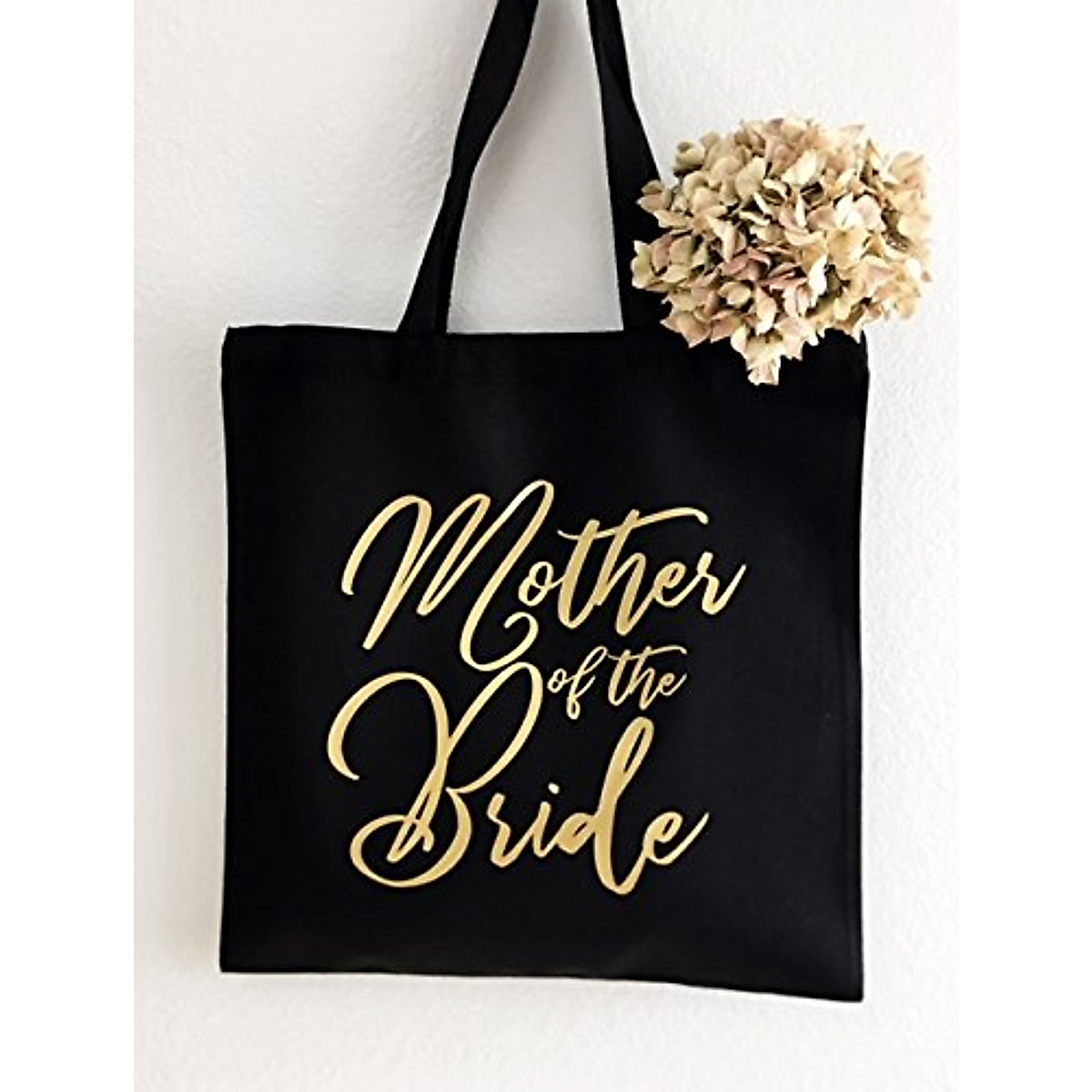 Mother of the Bride gift Tote bag by Graceful Greeting Co Heavy Black Canvas keepsake