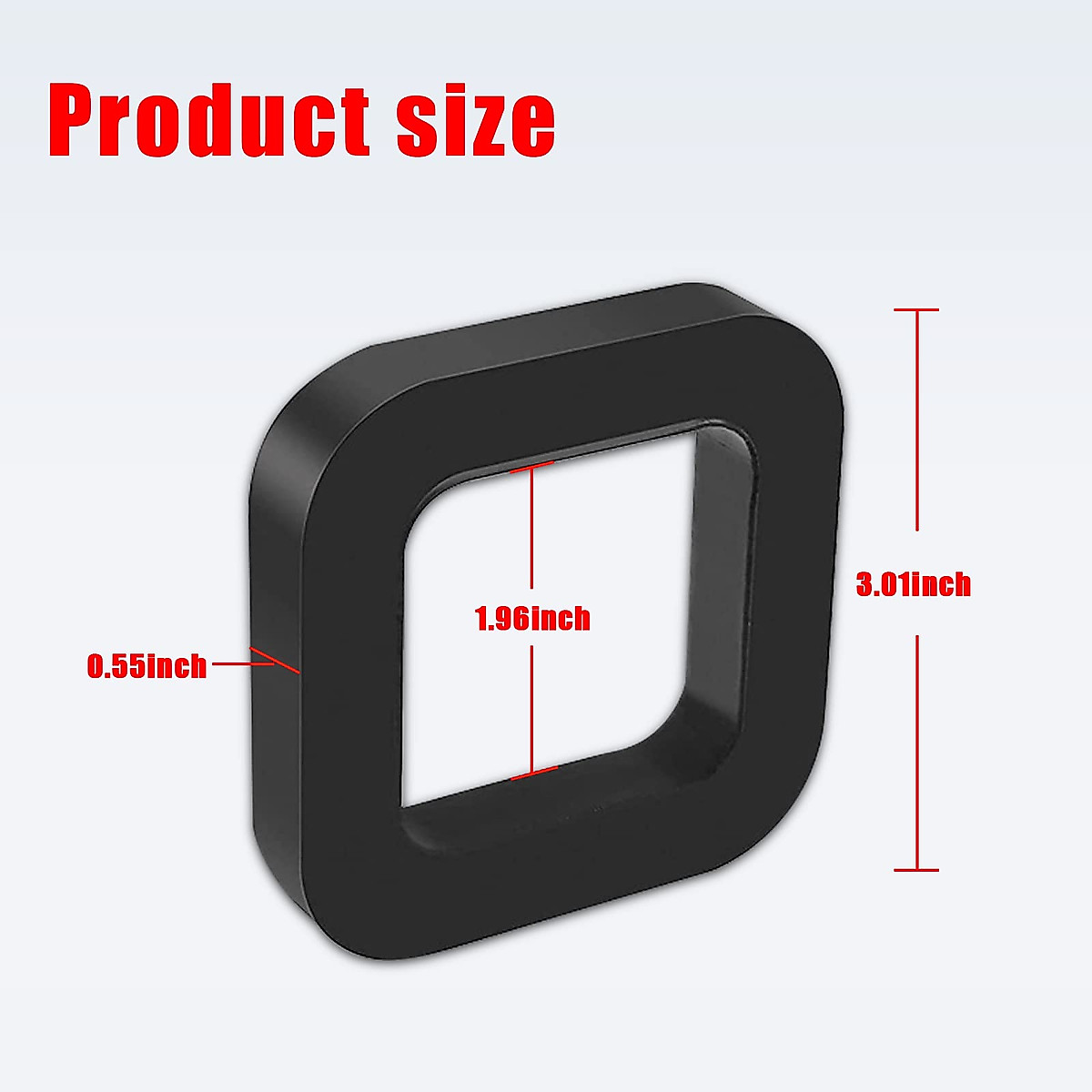 Jawmoy Pack-3 Receiver Silencer Pad, 2.1" x 3" x 0.5" Trailer Hook Rubber Cushion, Noise Eliminating Cushion Pad for Adjustable Ball Mounts (Black)
