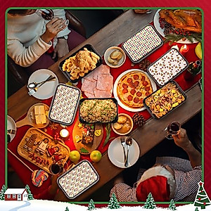 50 Pack Christmas Food Prep Containers with Lids 25 oz Meal Packaging Containers Plastic Christmas Cookie Boxes Reusable for Holiday Goodie Container or Exchange Gift Giving 10 Designs