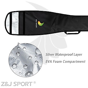 Z&J SPORT Kayak Paddle Bag with Carry Handle, 2-piece Kayak Paddle Cover Waterproof Inner Double-layer Compartment Waterproof Lining